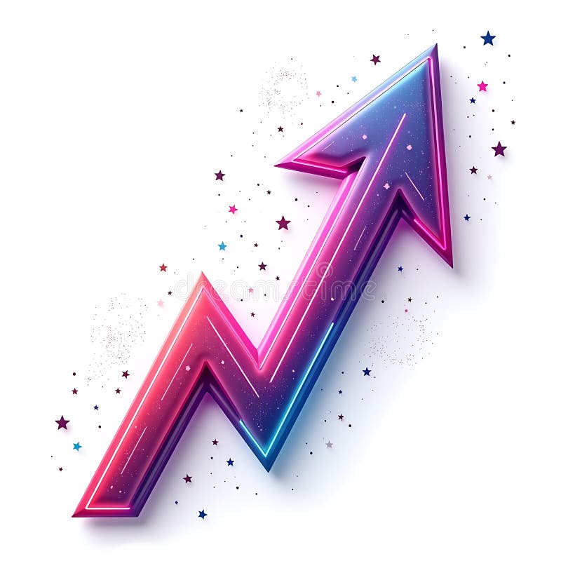 Growth Up Arrow Chart 3d Direction Icon Isolated on White Success ...