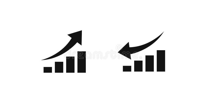 Growth Up and Growth Down. Vector Illustration on White Background ...