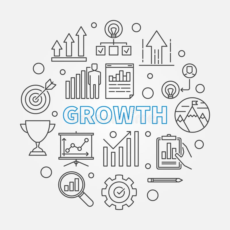 Growth circular chart stock illustration. Illustration of progress ...