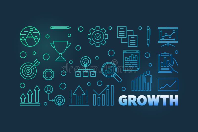 Growth Vector Colorful Modern Banner in Outline Style Stock Vector ...