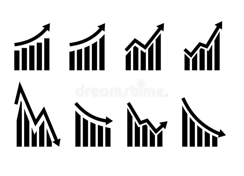 Growth Vector Icon. Graph or Diagram with Arrow Going Up and Down Stock ... Growth Vector Icon. Graph or Diagram with Arrow Going Up and Down Stock ...