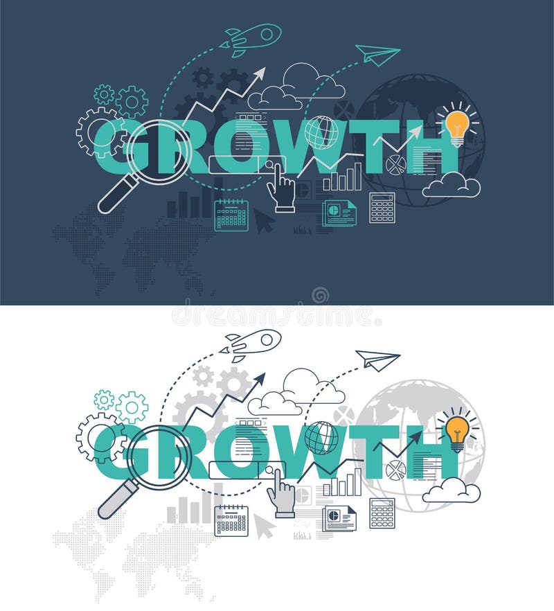 Growth Web Page Banner Concept with Thin Line Flat Design Stock Vector ... Growth Web Page Banner Concept with Thin Line Flat Design Stock Vector ...
