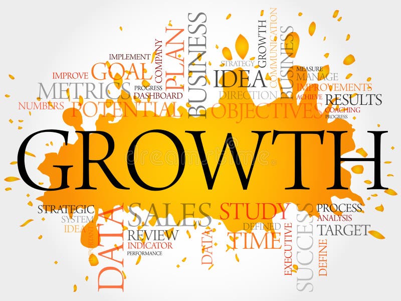 Growth word cloud stock illustration. Illustration of definition ...