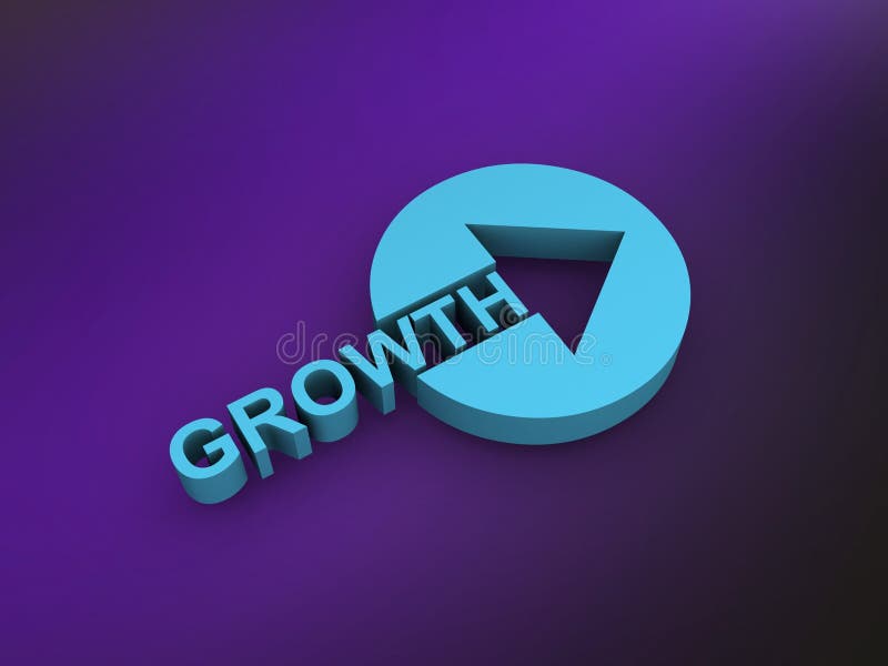 Growth Word Direction on Purple Stock Illustration - Illustration of ...