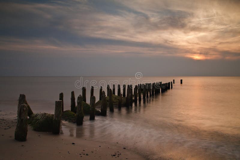 Groyne stock photo. Image of clouds, sundown, evening - 13542784