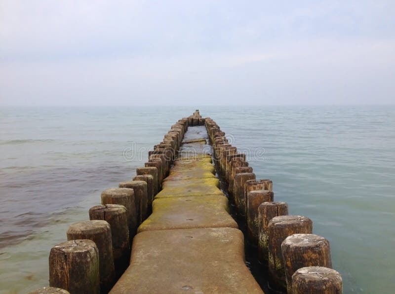 Groyne On Shore Of The Baltic Sea In Winter Time Stock Image - Image of ...