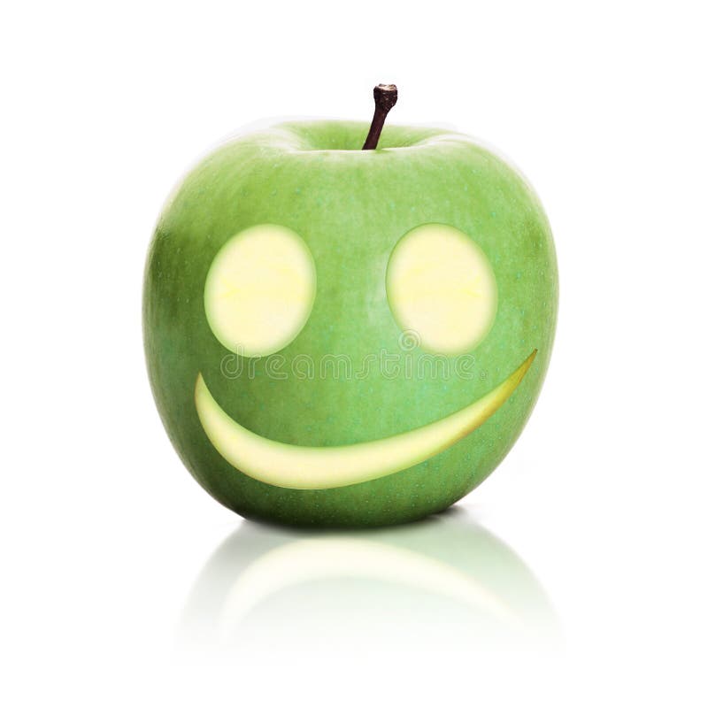 Grreen apple smile stock image. Image of juice, smile - 6597971