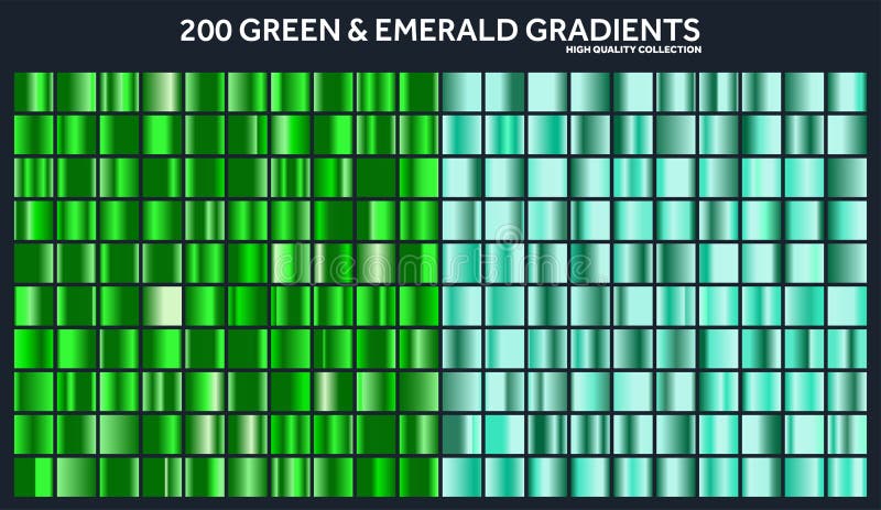 Grren, Emerald Chrome Gradient Set,pattern,template.Nature,grass Colors ...