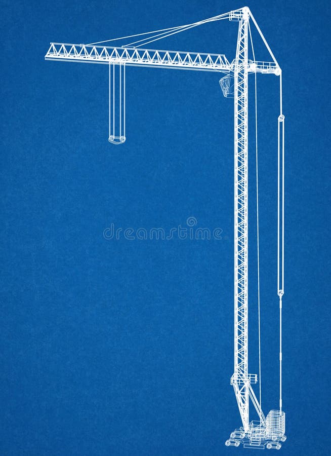 Gru - architetto Blueprint illustrazione di stock. Illustrazione di ...
