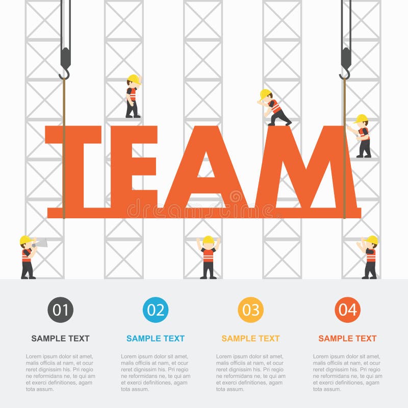 Gru e team-building illustrazione vettoriale. Illustrazione di uomo ...