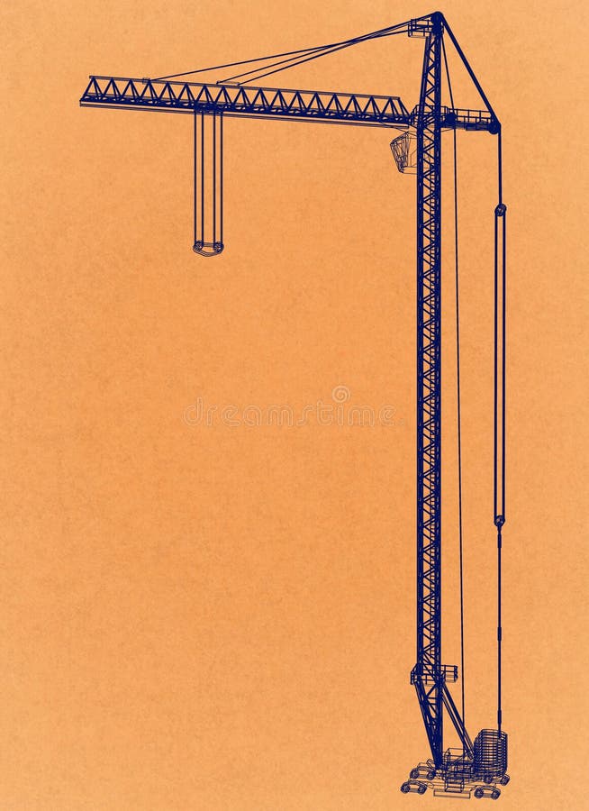 Gru - architetto Blueprint illustrazione di stock. Illustrazione di ...
