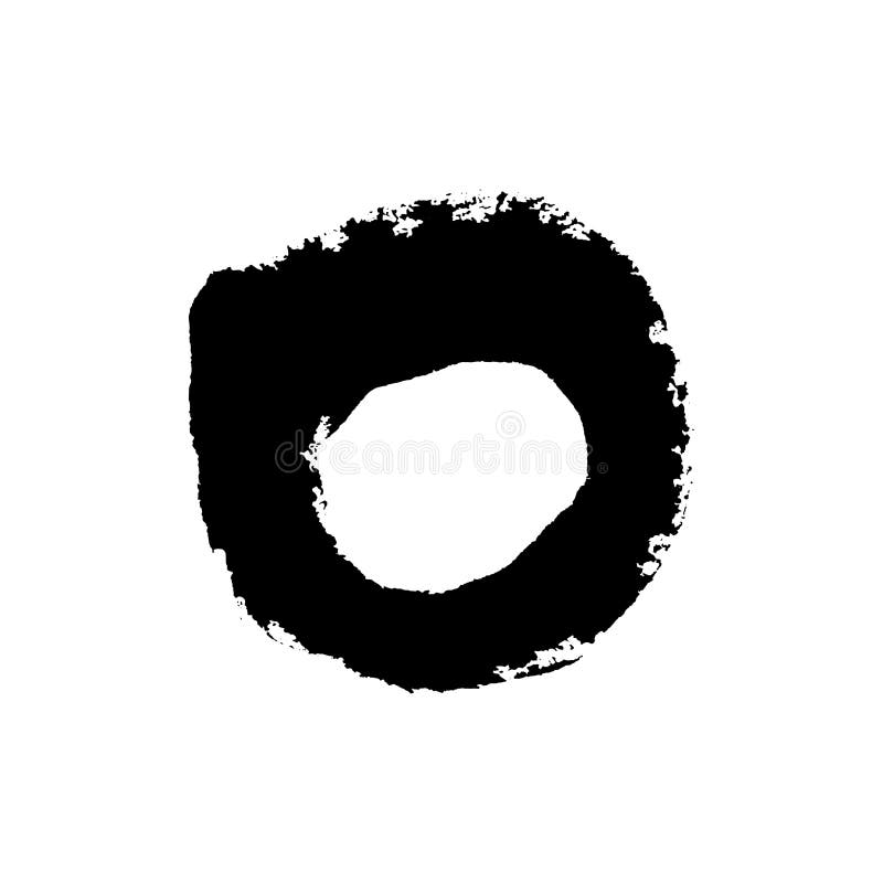 Grudge Brush Stroke Circle Isolated on White Background. Stock ...