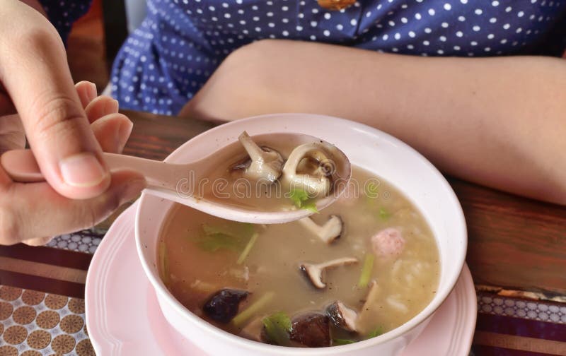 Gruel stock image. Image of asian, congee, hand, boiled - 31914861
