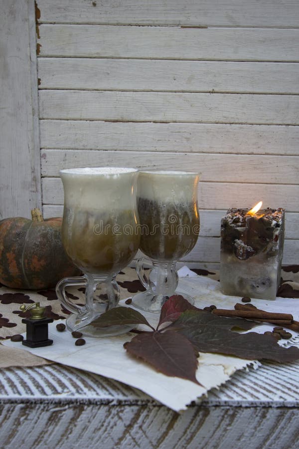 Pumpkin latte stock photo. Image of creamy, beverage - 102032084