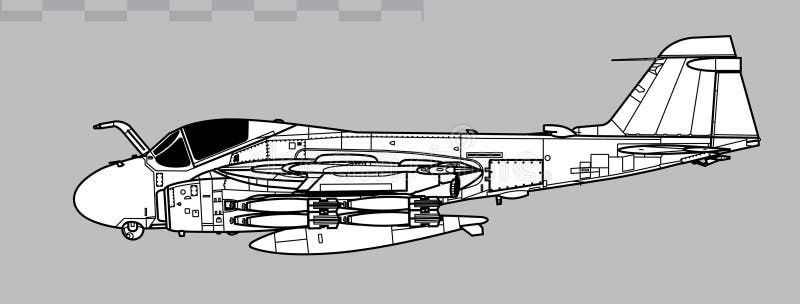 Grumman a-6E Intruder. Vector Drawing of Carrier Based Attack Aircraft ...