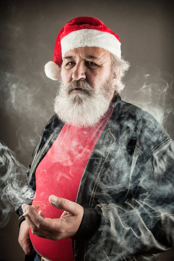 Grumpy badass Santa Claus stock photo. Image of unusual - 48681138
