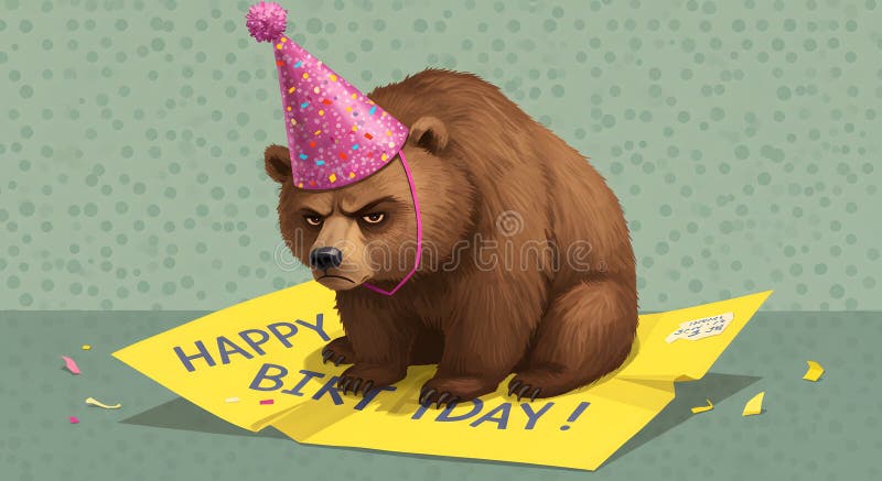 Grumpy Bear S Unhappy Birthday Stock Illustration - Illustration of ...