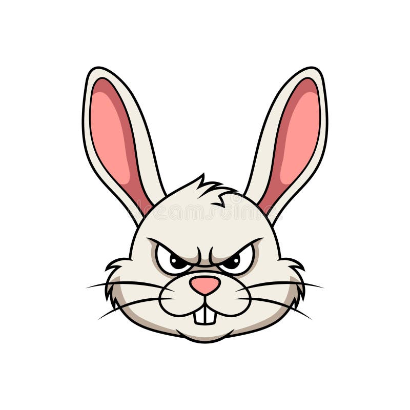 Grumpy Bunny stock vector. Illustration of easter, mascot - 385154324