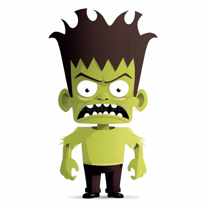 Grumpy Cartoon Frankenstein Monster Stock Vector - Illustration of ...