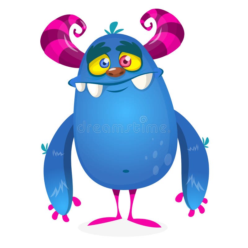Grumpy Sad Monster Cartoon. Vector Halloween Illustration. Stock Vector ...