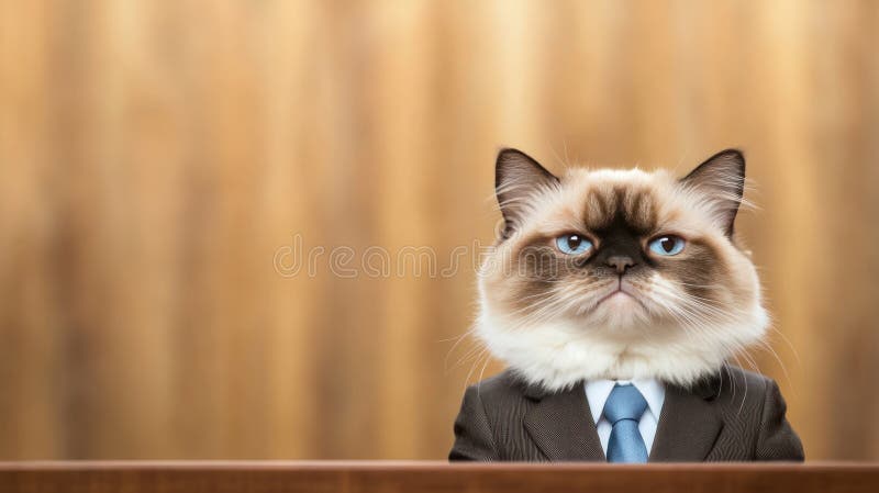 Grumpy Cat in Business Suit with Serious Expression, Ready for Work ...