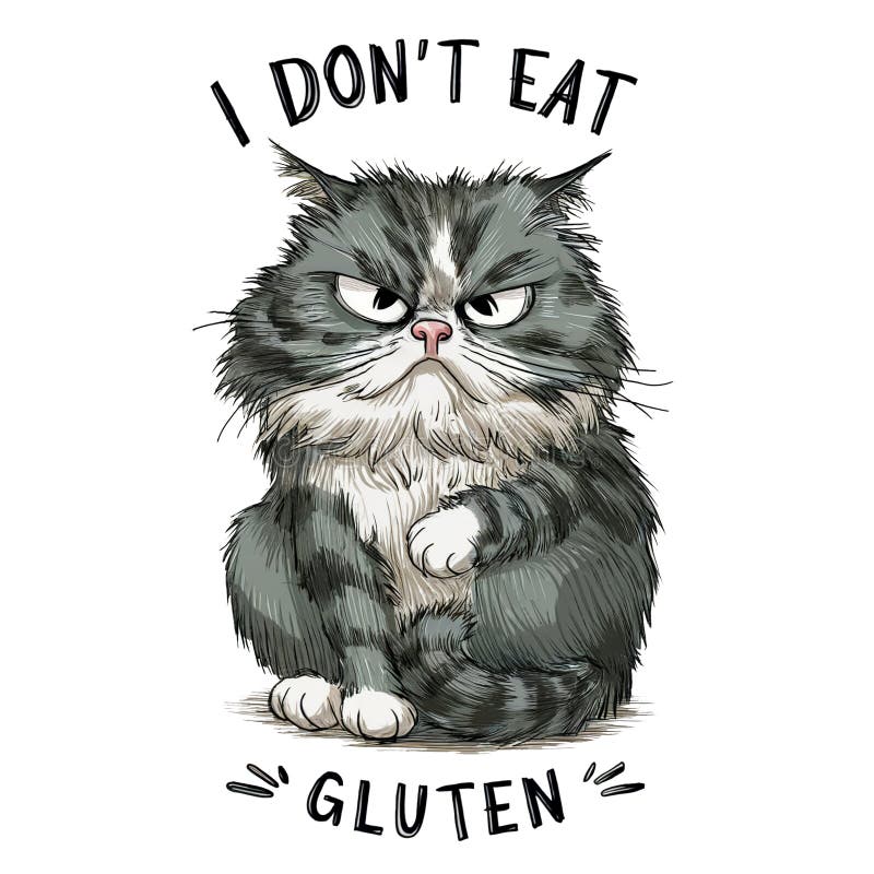 A Grumpy Cat with an Intense Expression Sits Poised, Expressing Disdain ...