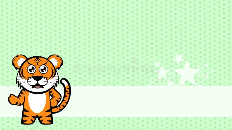Grumpy Chibi Tiger Kid Character Cartoon Background Poster Illustration ...