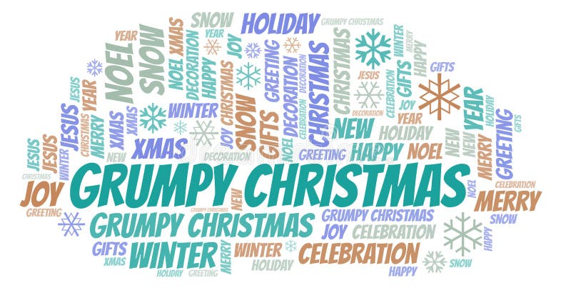 Grumpy Christmas Word Cloud Stock Illustration - Illustration of poster ...