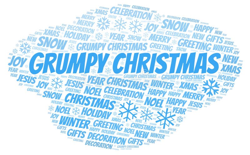 Grumpy Christmas Word Cloud Stock Illustration - Illustration of ...
