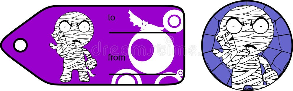 Grumpy Chubby Little Mummy Cartoon Giftcard Sticker Expression Set ...