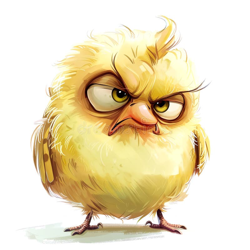 Grumpy Cute Bird. Sticker Clipart. AI Generated Stock Illustration ...