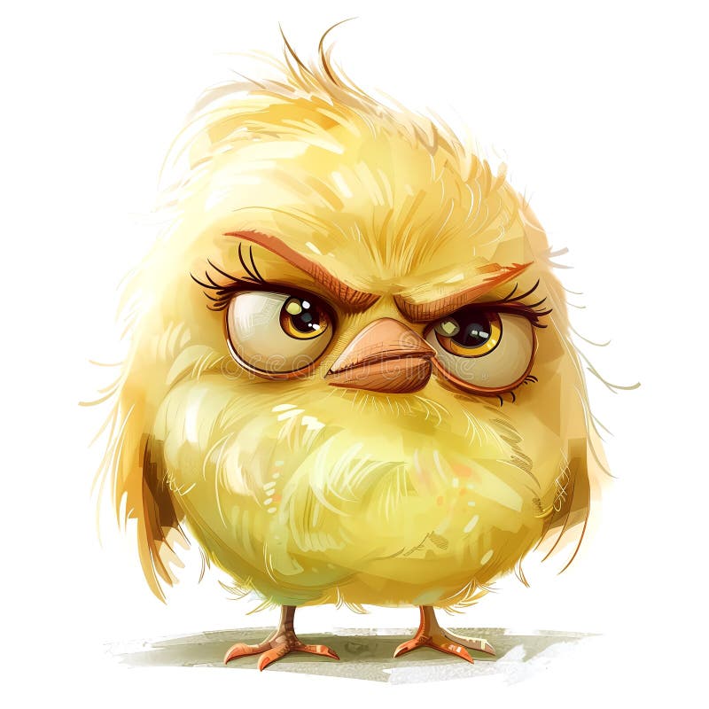 Grumpy Bird Couple Cartoon Portrait Stock Illustration - Illustration ...