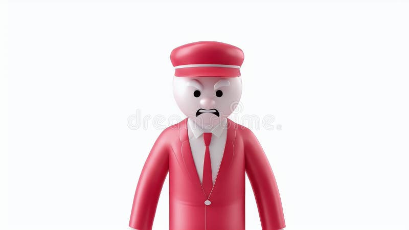 Angry Cartoon Conductor in Red Uniform Stock Video - Video of facial ...