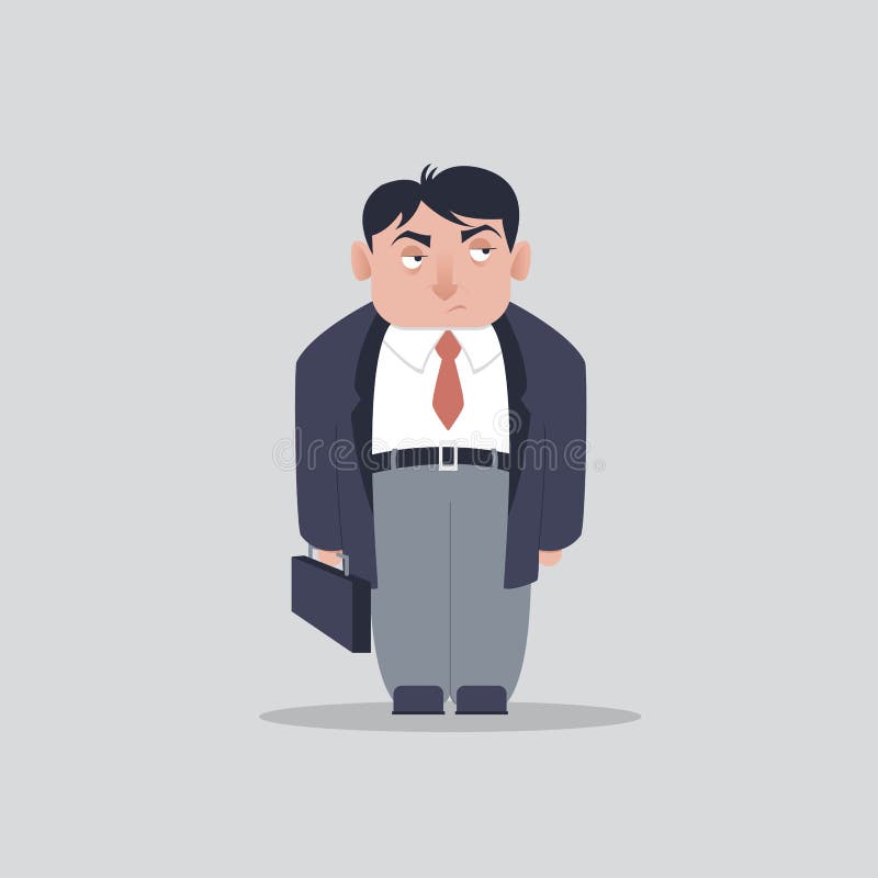 Grumpy, Disgruntled Businessman or Office Worker Holding a Suitcase ...