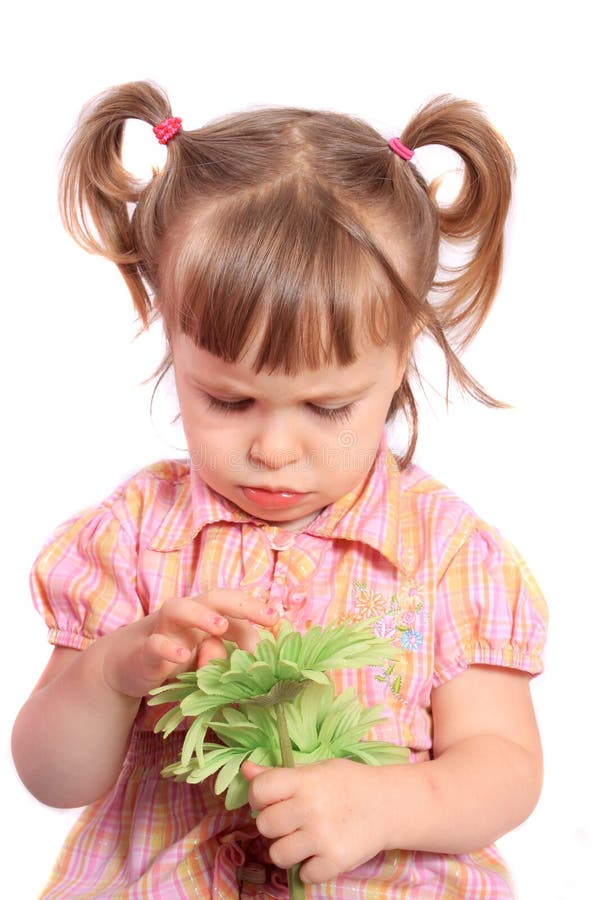 Grumpy girl with flower stock photo. Image of girl, flower - 19148242