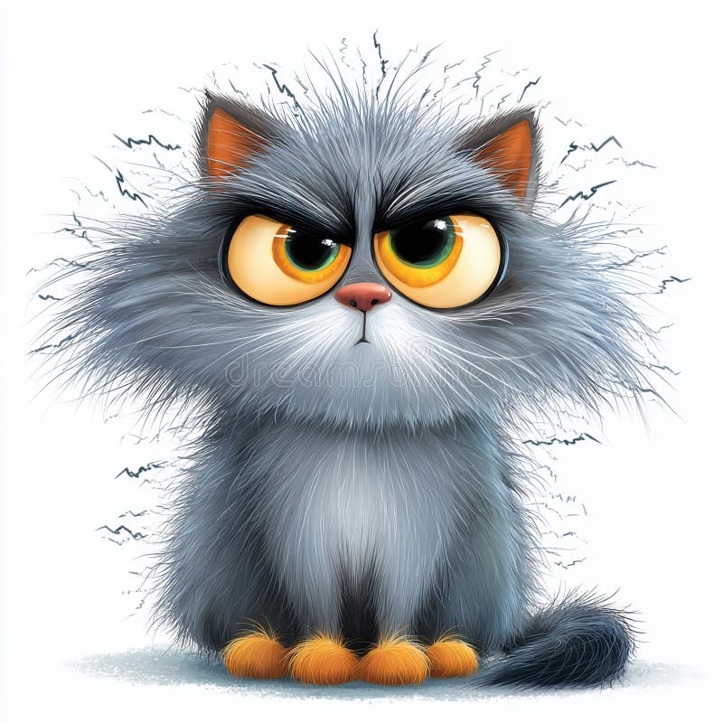 Grumpy Gray Dog with Dramatic Thunderstorm Eyebrows a Fluffy Furry Face ...