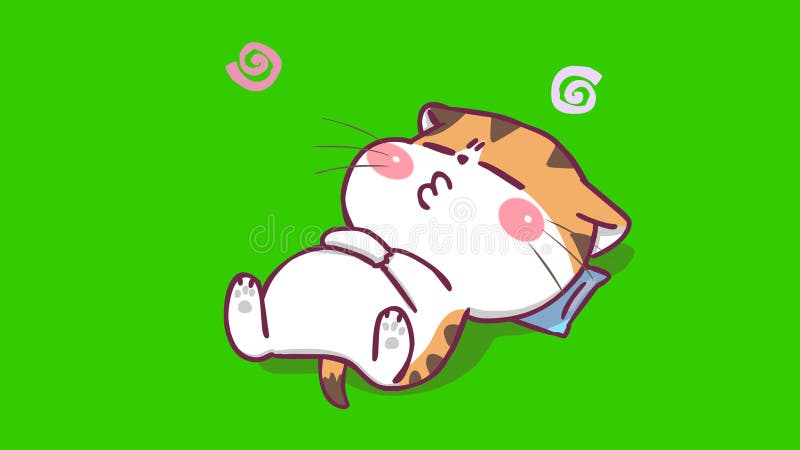 Grumpy Kitten Animation - Green Screen Background Stock Video - Video ...