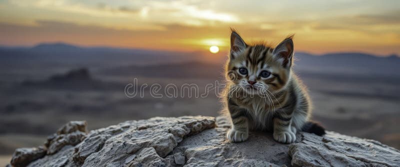 Grumpy Kitten, Sunset Desert Rock, Vast Landscape, Majestic, Nature ...
