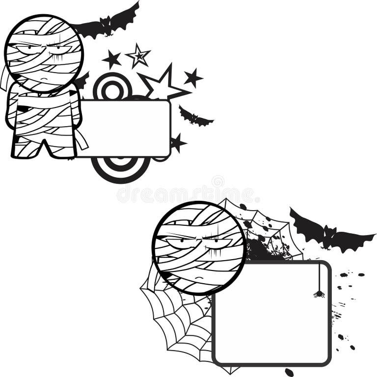 Grumpy Mummy Character Cartoon Copy Space Halloween Stock Vector ...