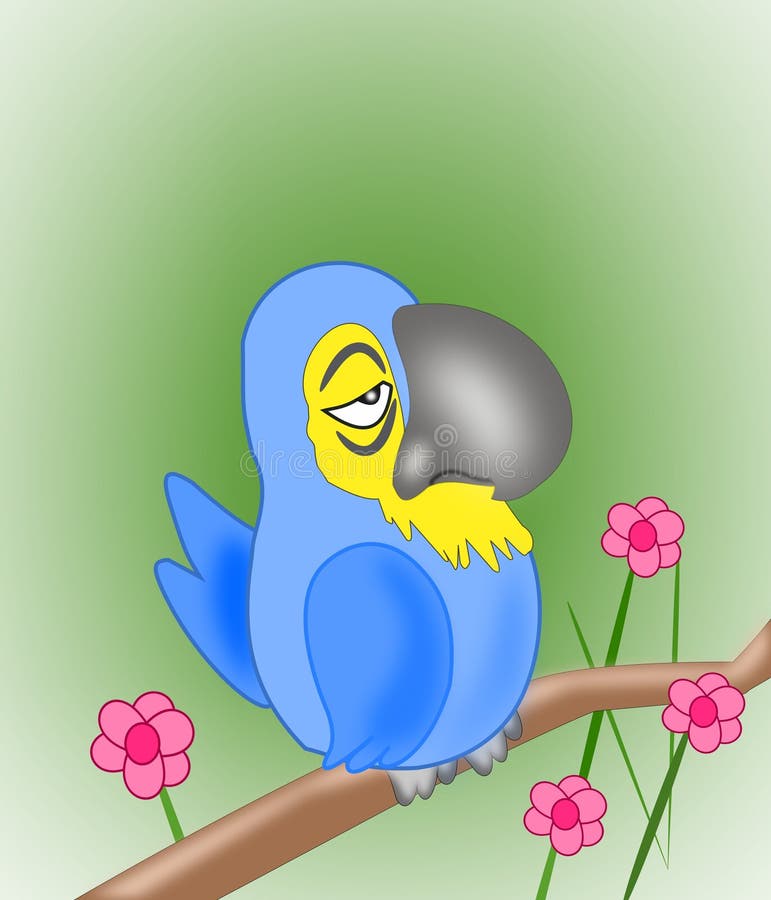 Grumpy Parrot stock illustration. Illustration of color - 13029914