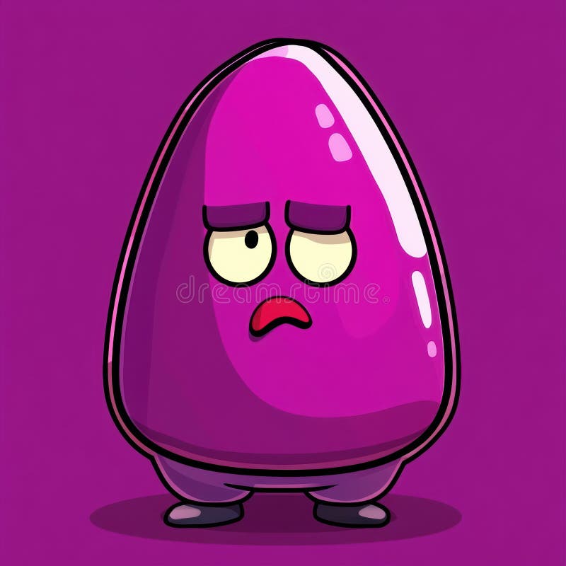 Grumpy Purple Blob Character Stock Illustration - Illustration of ...
