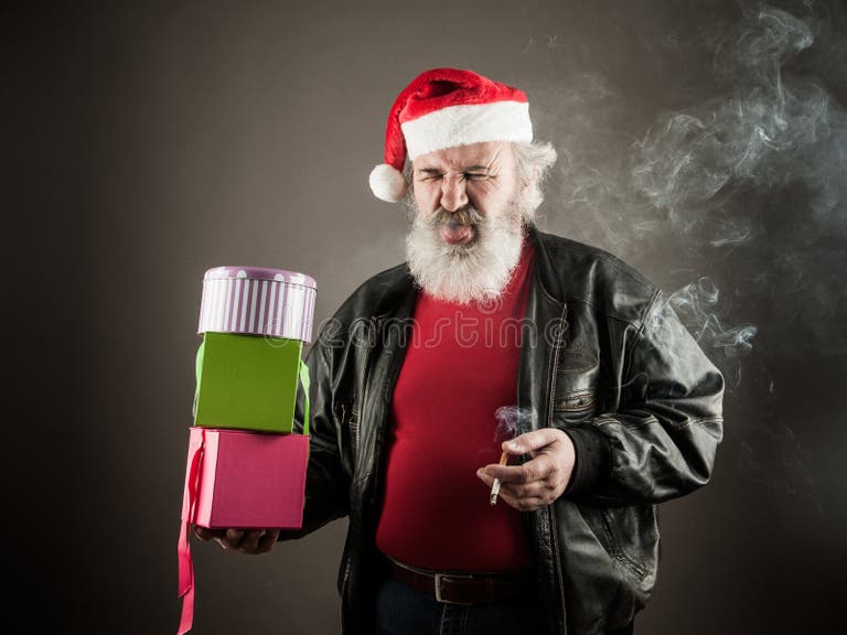 Grumpy Santa Claus stock photo. Image of male, funny - 48680360
