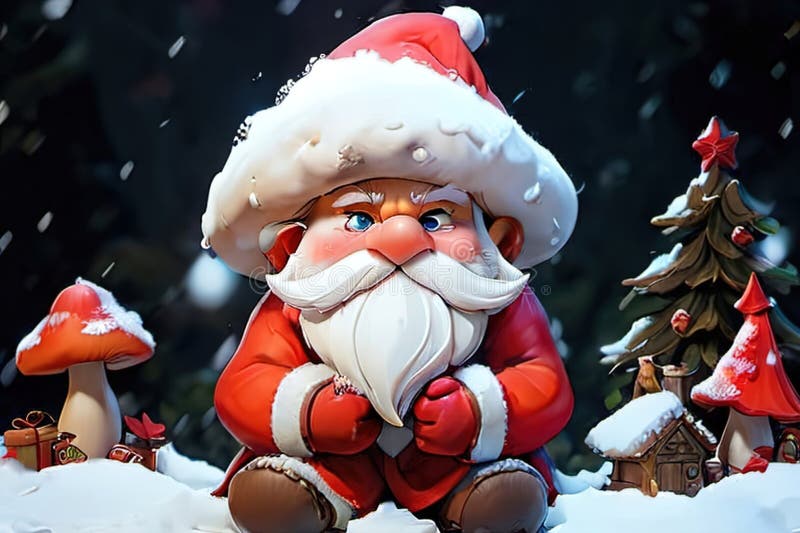 Grumpy Santa Claus Sitting in the Snow at 17-9-2024 Stock Illustration ...