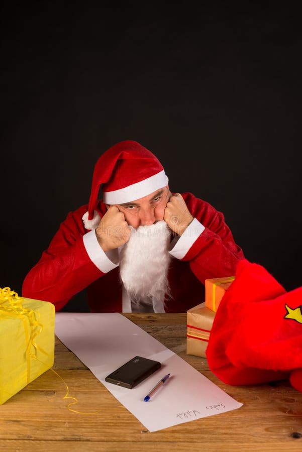 Grumpy Santa Claus stock image. Image of head, beard - 31177621