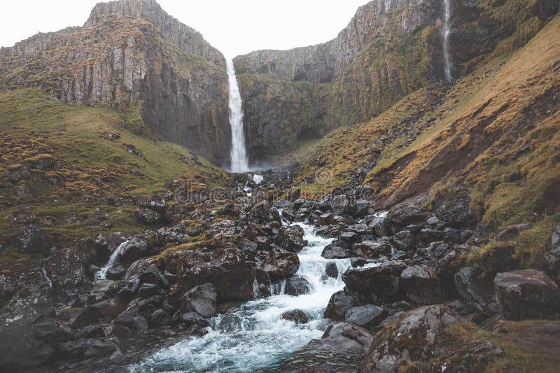 Grundarfoss Waterfall on the Snaefellsnes Peninsula, Iceland, Cascading ...