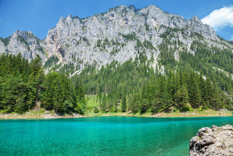 Gruner See with Crystal Clear Water in Austria Stock Photo - Image of ...