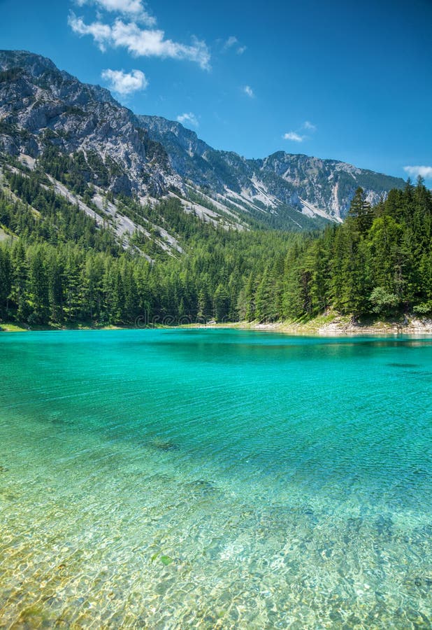Gruner See with Crystal Clear Water in Austria Stock Image - Image of ...