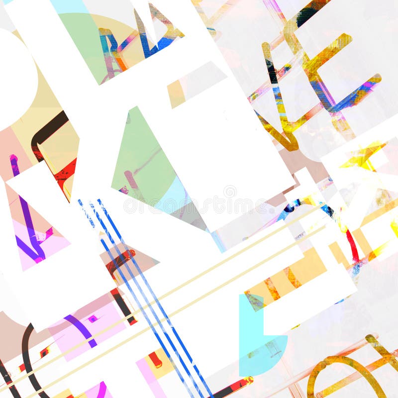 Grunge Abstract Collage with Light Colorful Elements and Forms Stock ...