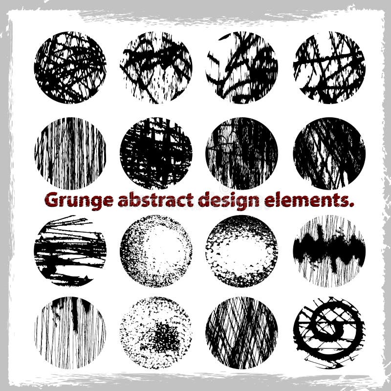Grunge Abstract Design Elements. Stock Illustration - Illustration of ...