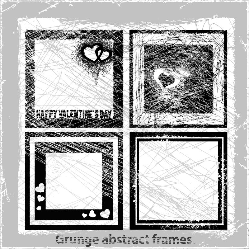 Grunge abstract frames. stock vector. Illustration of black - 37748643